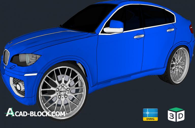 AutoCAD BMW X6 3D DWG - Free CAD model. Car cad.