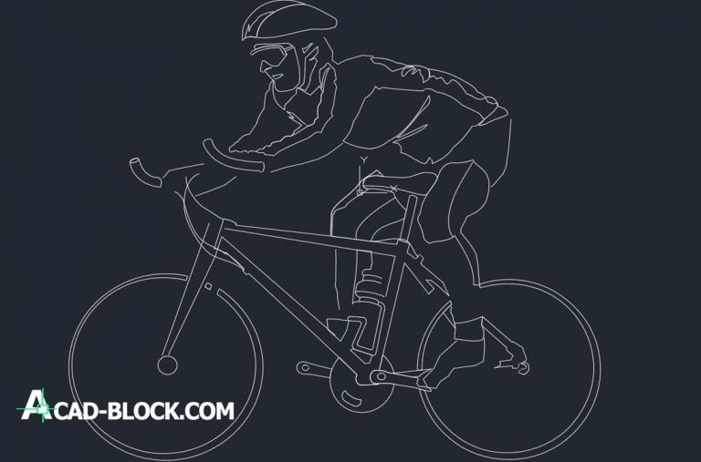 CAD Man bicycle DWG - Free CAD model | 2D cad.