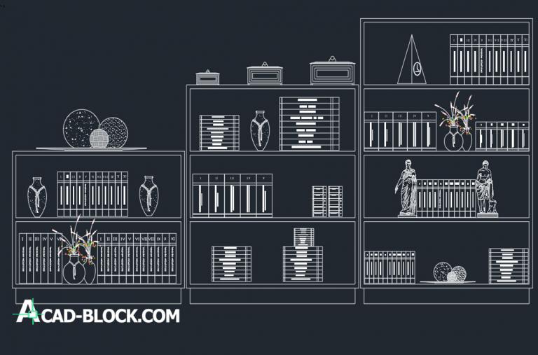 CAD Bookcase view DWG - Free CAD model | 2D cad.