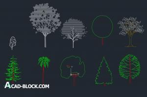 Tree CAD Blocks Free library - CAD blocks of trees and plants download