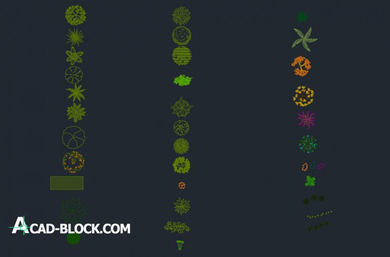 Tree CAD Blocks Free library - CAD blocks of trees and plants download