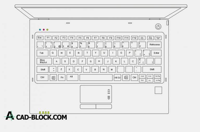 Laptop DWG - Free cad block, CAD model, AutoCAD blocks