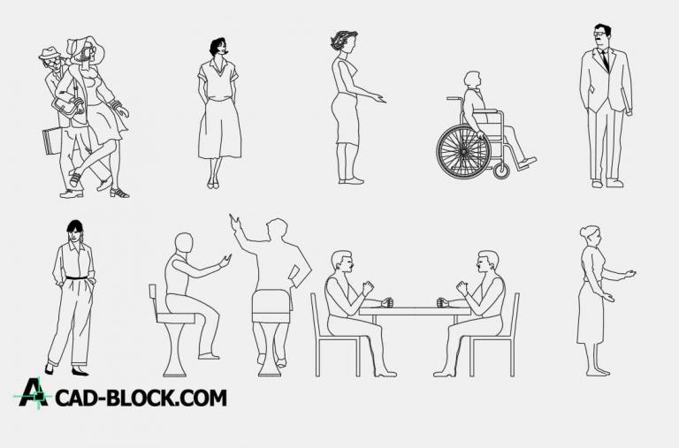 CAD People 2D DWG - Free CAD Blocks