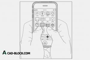 CAD Iphone with hands DWG - Free CAD Blocks