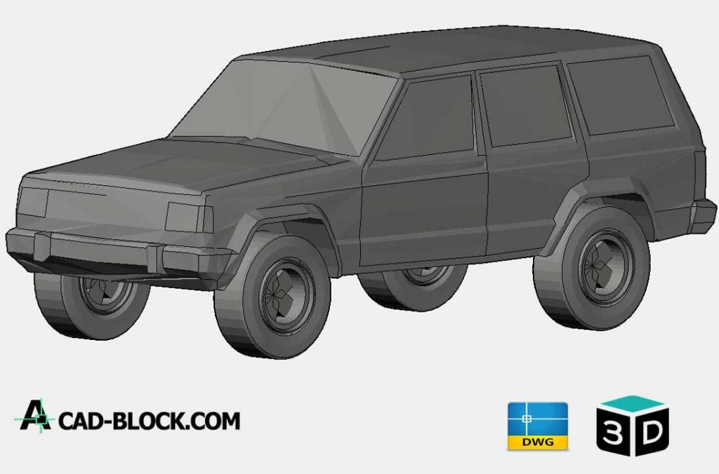 CAD Jeep Cherokee 3D DWG - Free CAD Blocks