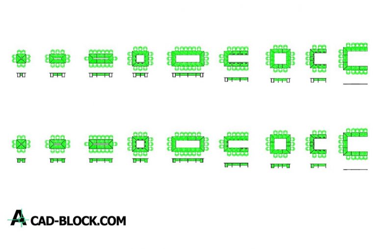 CAD Board room tables DWG - Free CAD Blocks