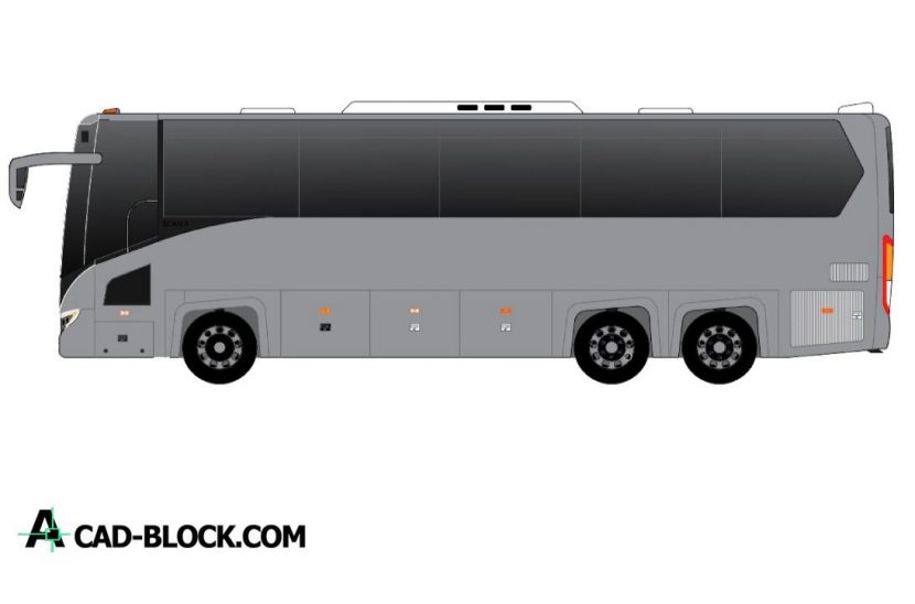 CAD Bus Scania DWG - Bus CAD in Aitocad 2D Download for free