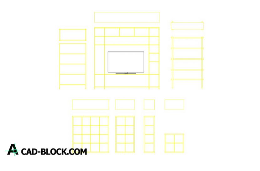 CAD Shelving Unit DWG - Download Free Unit CAD Blocks in Autocad