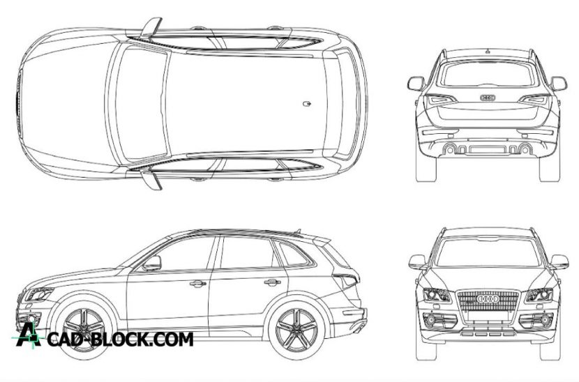CAD Audi Q5 DWG in Autocad 2007 - Free CAD Blocks For projects