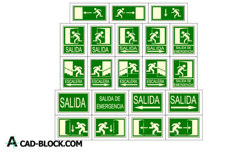 CAD Emergency exits DWG Drawing download free - Free CAD Blocks