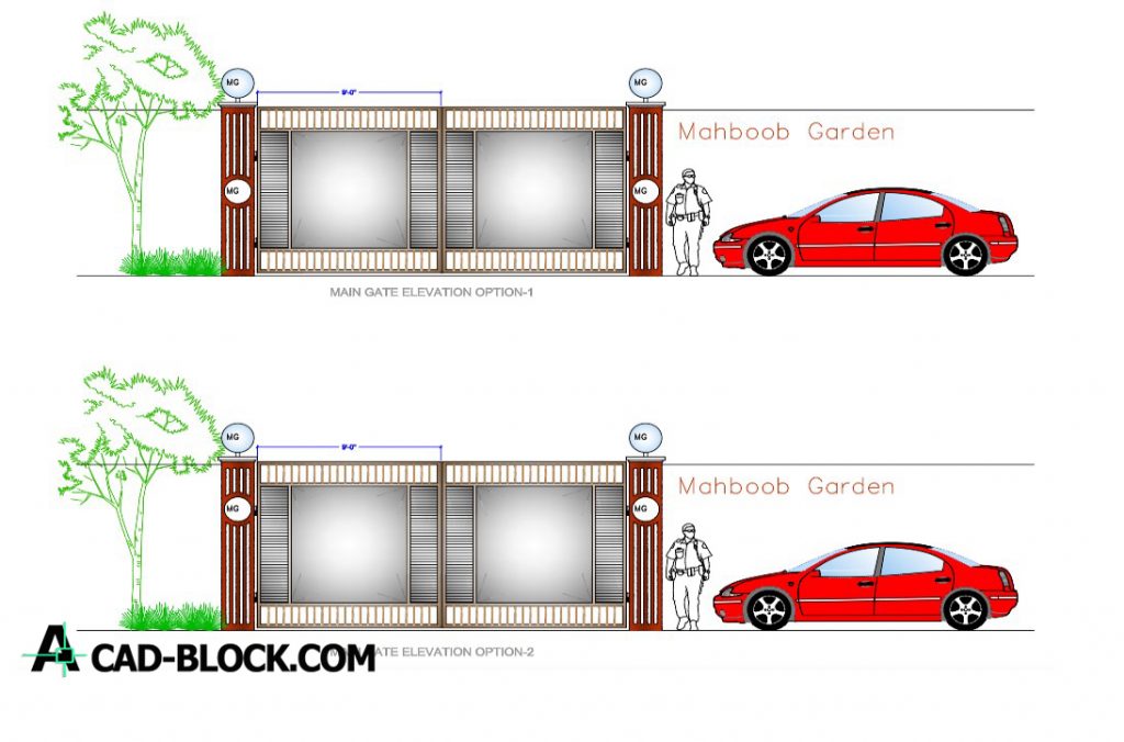 CAD Gate input DWG - Free CAD Blocks download in Autocad 2004