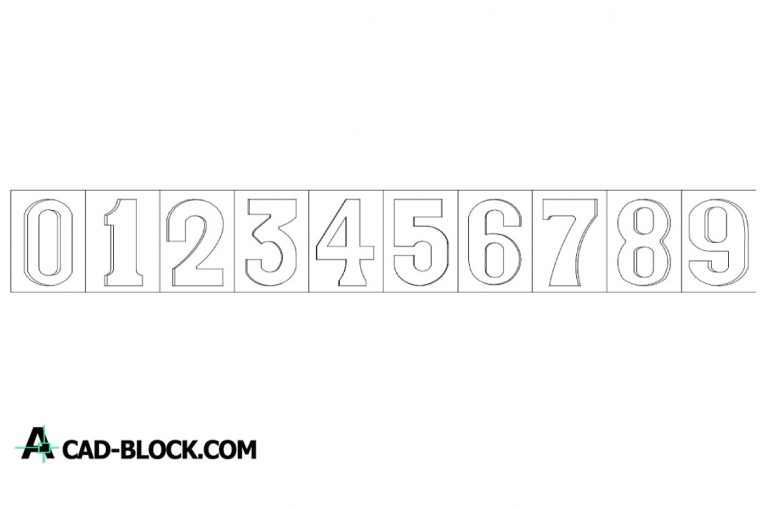 CAD Numbers 2d DWG Drawing download - Free CAD Blocks