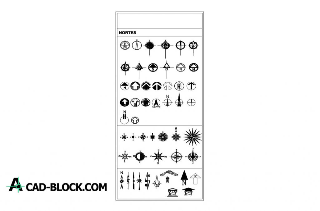 Symbol north DWG Drawing in Autocad - Free CAD Blocks